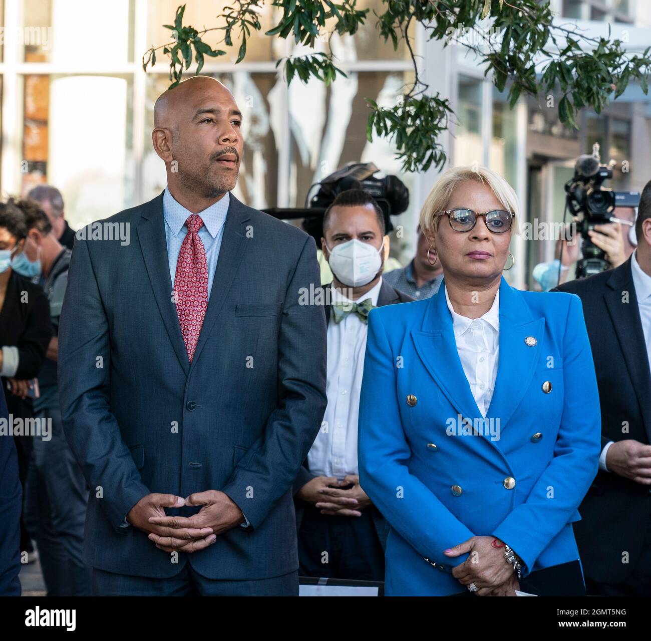 New York, NY - September 20, 2021: Ruben Diaz Jr., Maritza Davila ...