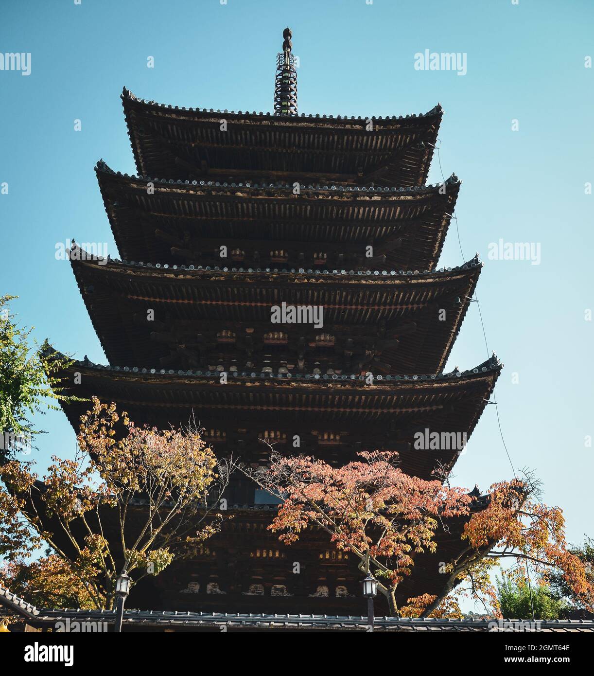 Tower of Yasaka-no-to Pagoda (Hokan-ji Temple) in Kyoto, Japan. Located ...