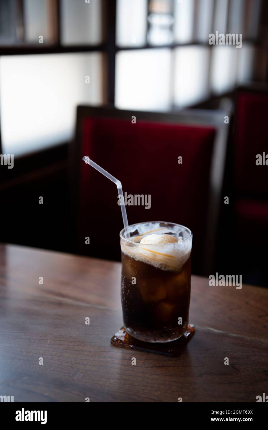 Coke Float in Japanese style Cafe Stock Photo - Alamy