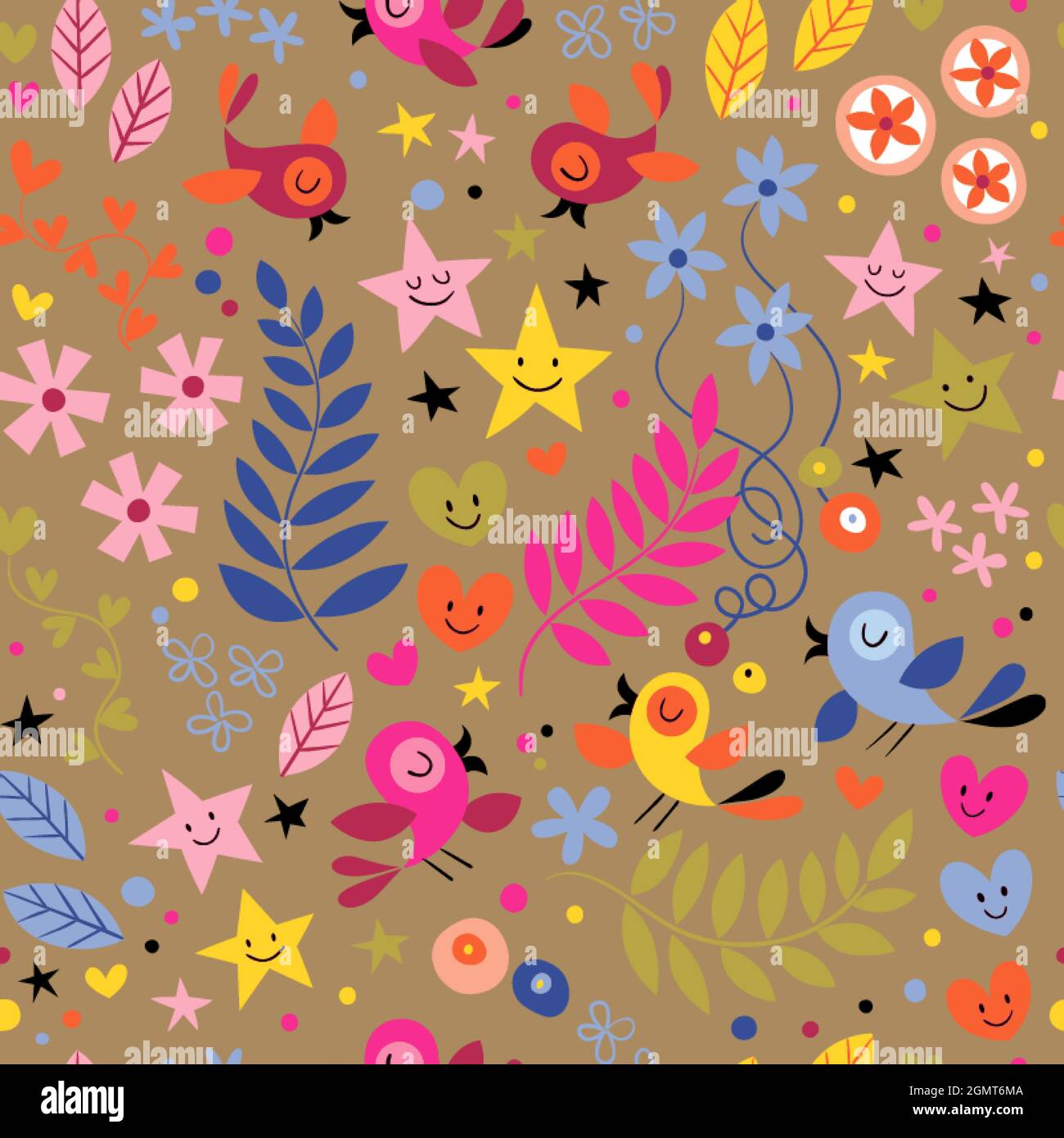 Hand Drawn Seamless Repeat Background Pattern Stock Photo - Alamy