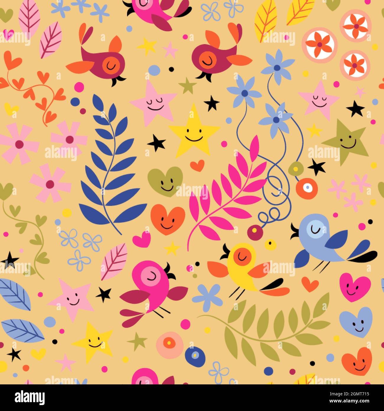 Hand Drawn Seamless Repeat Background Pattern Stock Photo - Alamy