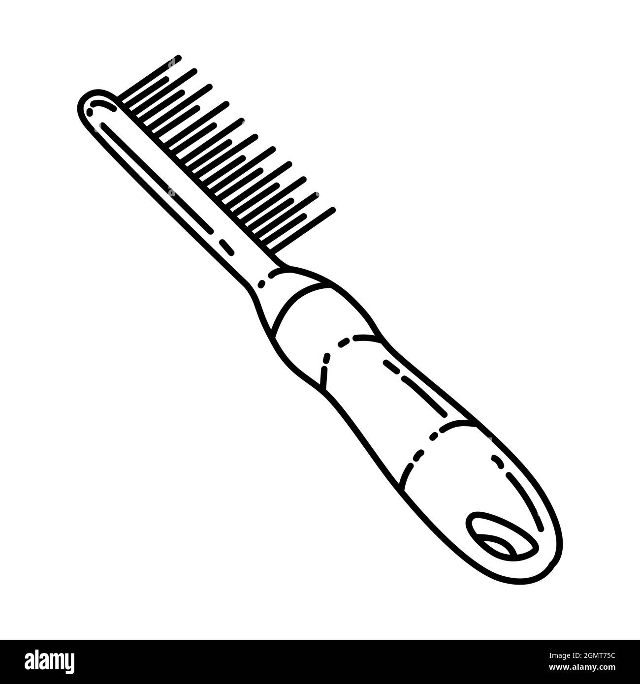 Metal Comb for Pet Grooming Tools Hand Drawn Icon Set Vector Stock ...
