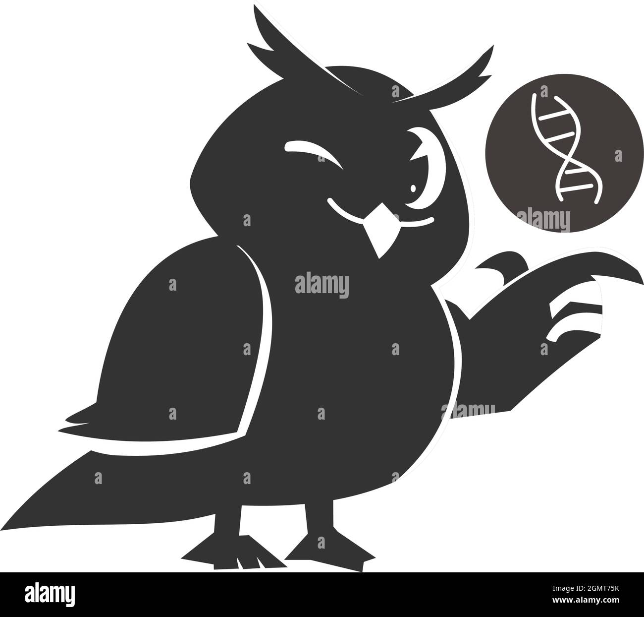 School owls Template. Color cute birds studying biology in school ...