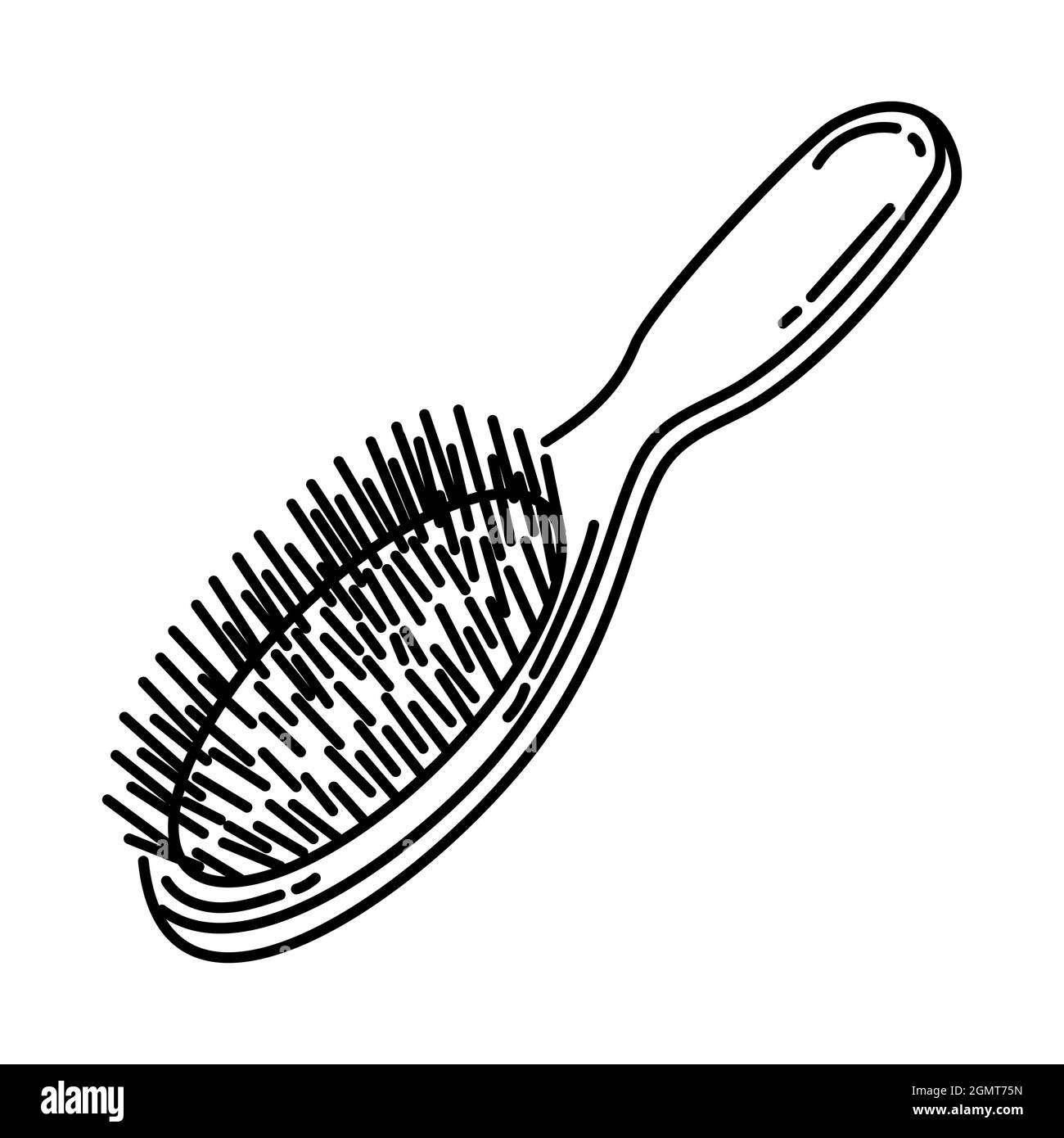 Pin Brush for Pet Grooming Tools Hand Drawn Icon Set Vector Stock ...