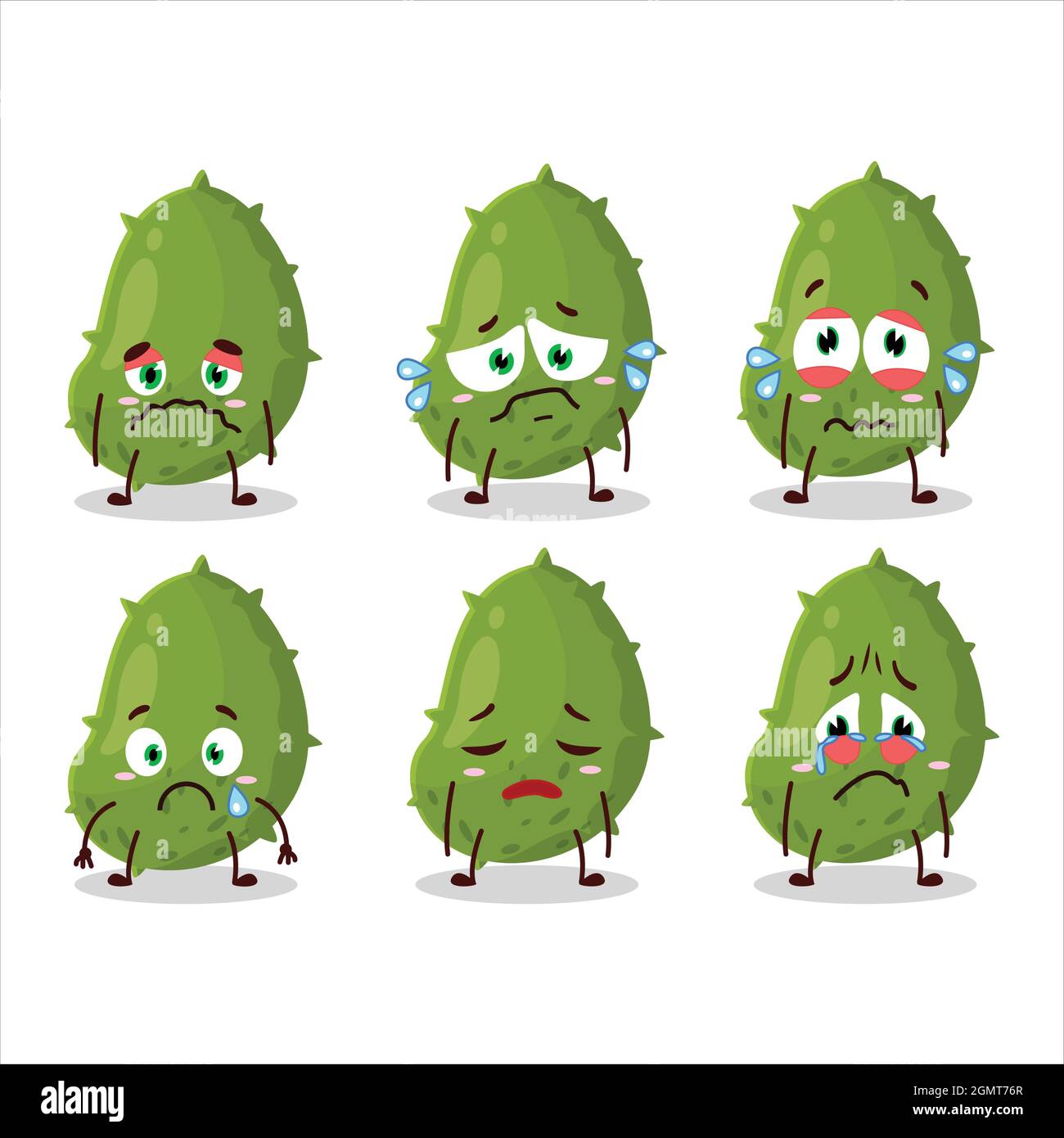 Virus desease cartoon character with sad expression. Vector ...
