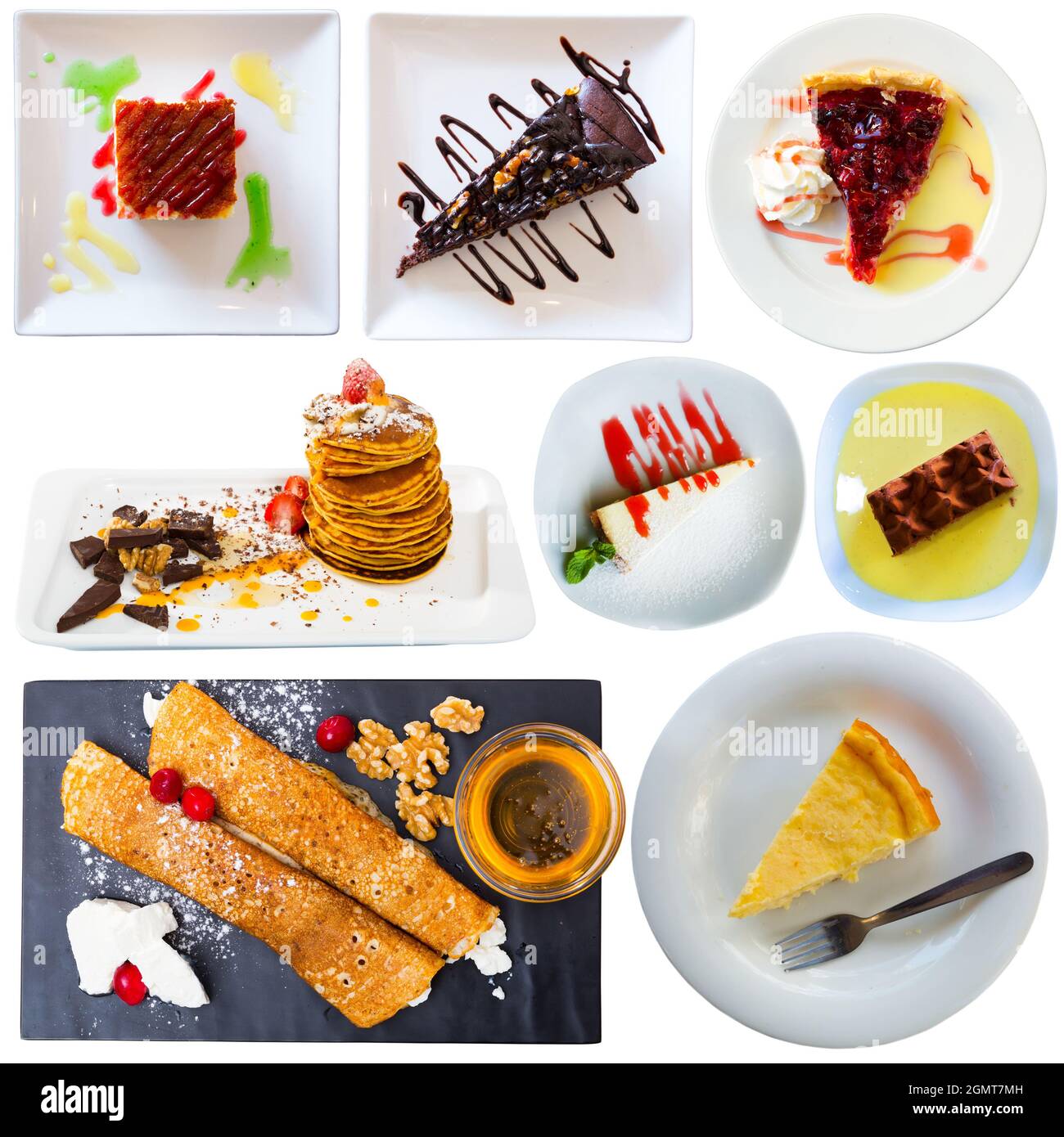 Set of various desserts isolated Stock Photo - Alamy