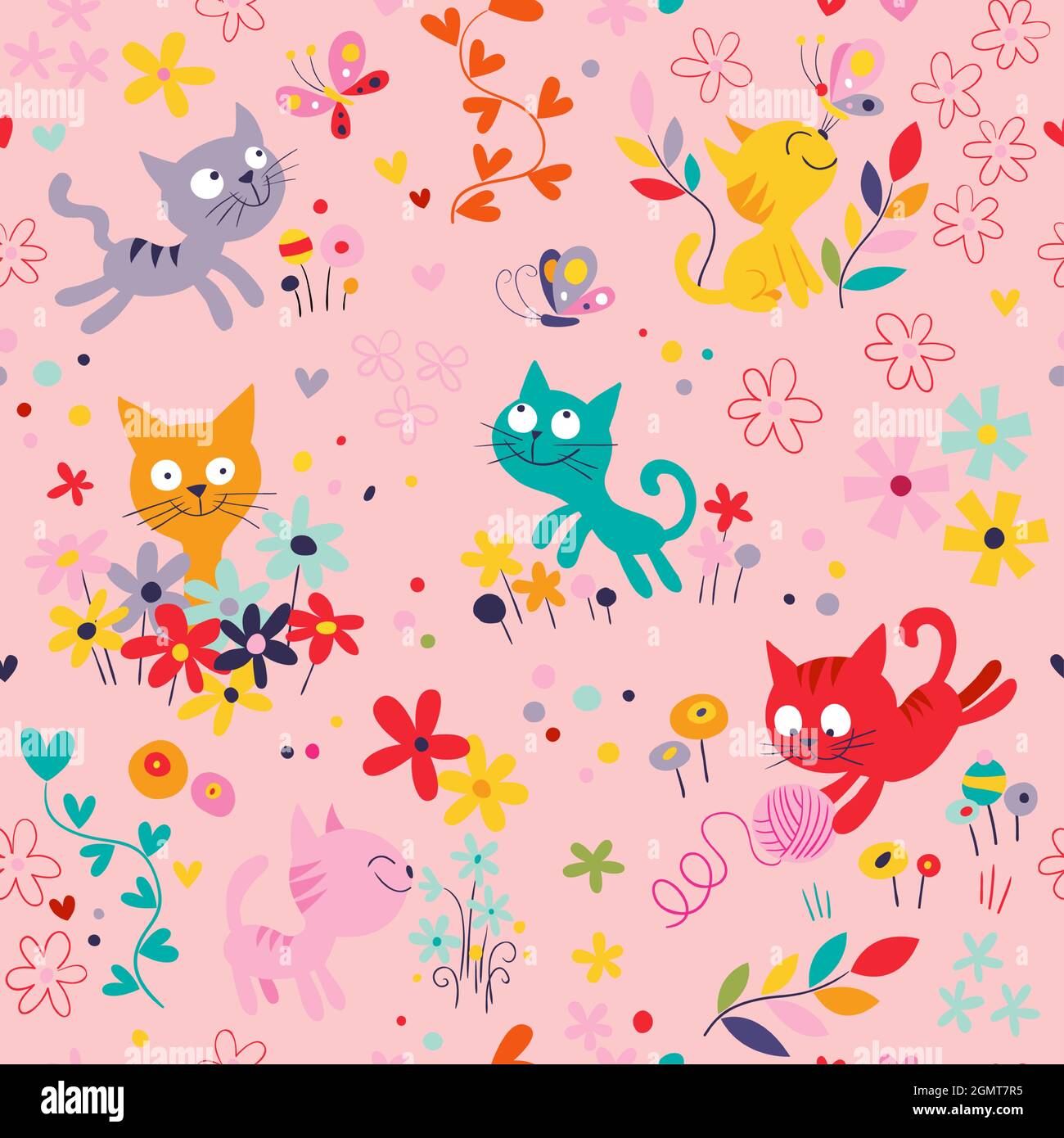 Hand Drawn Seamless Repeat Background Pattern Stock Photo - Alamy