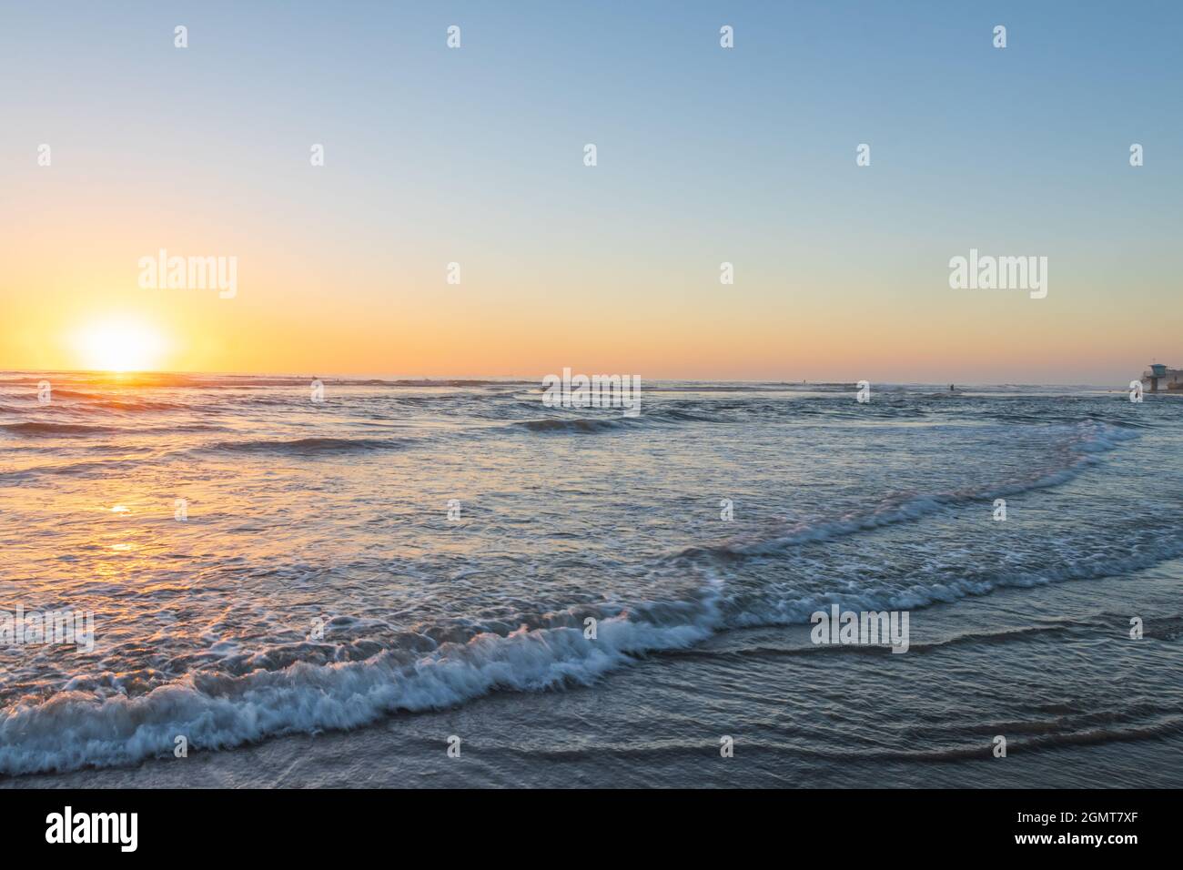 Cardiff-by-the-Sea, California, USA. September 20, 2021: The sunset at ...