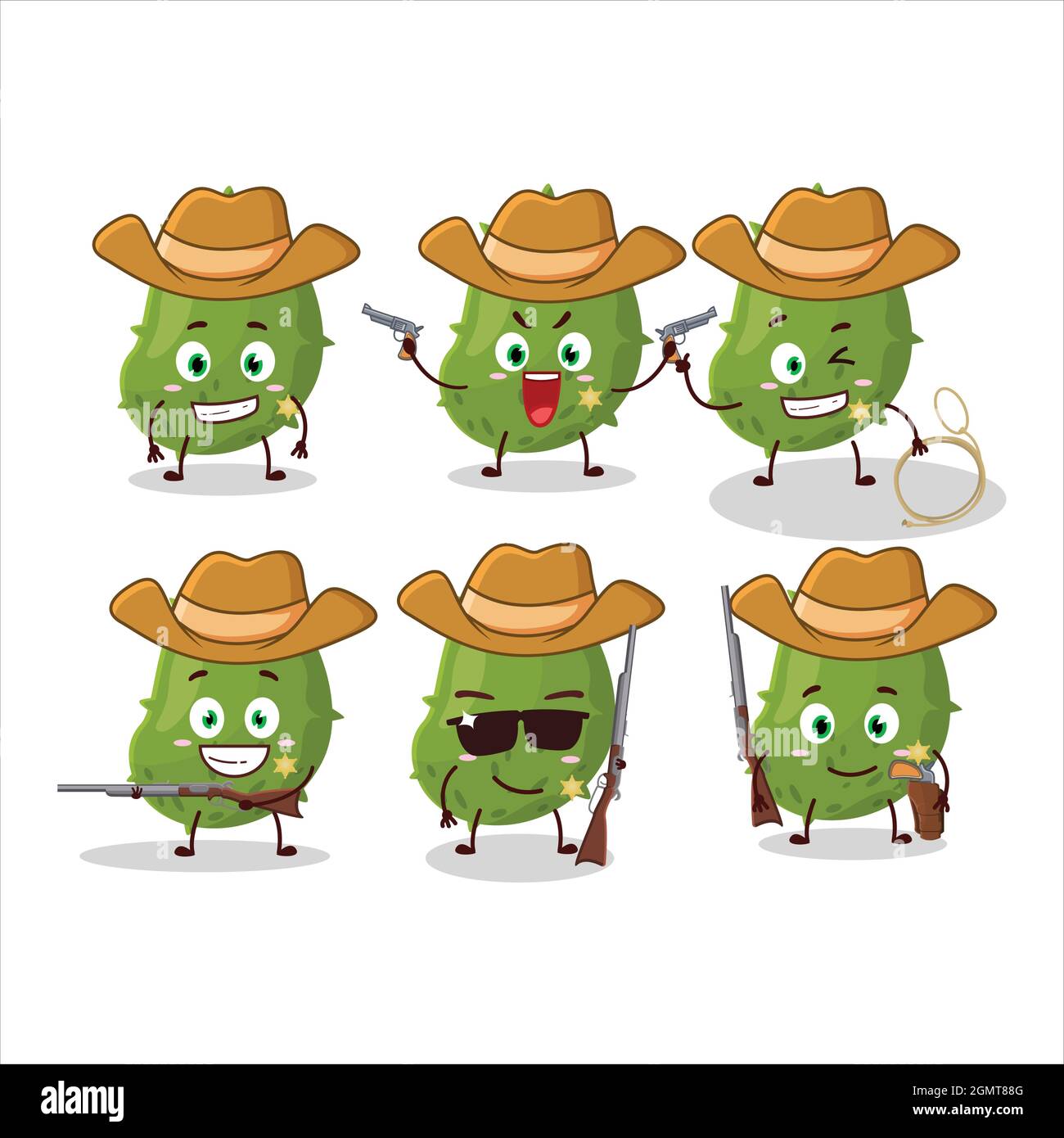 Cool cowboy virus desease cartoon character with a cute hat. Vector ...