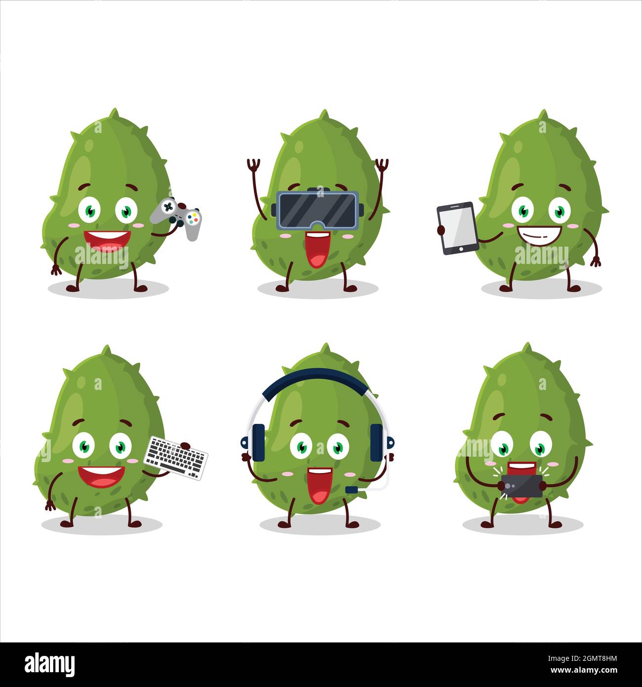 Virus desease cartoon character are playing games with various cute ...