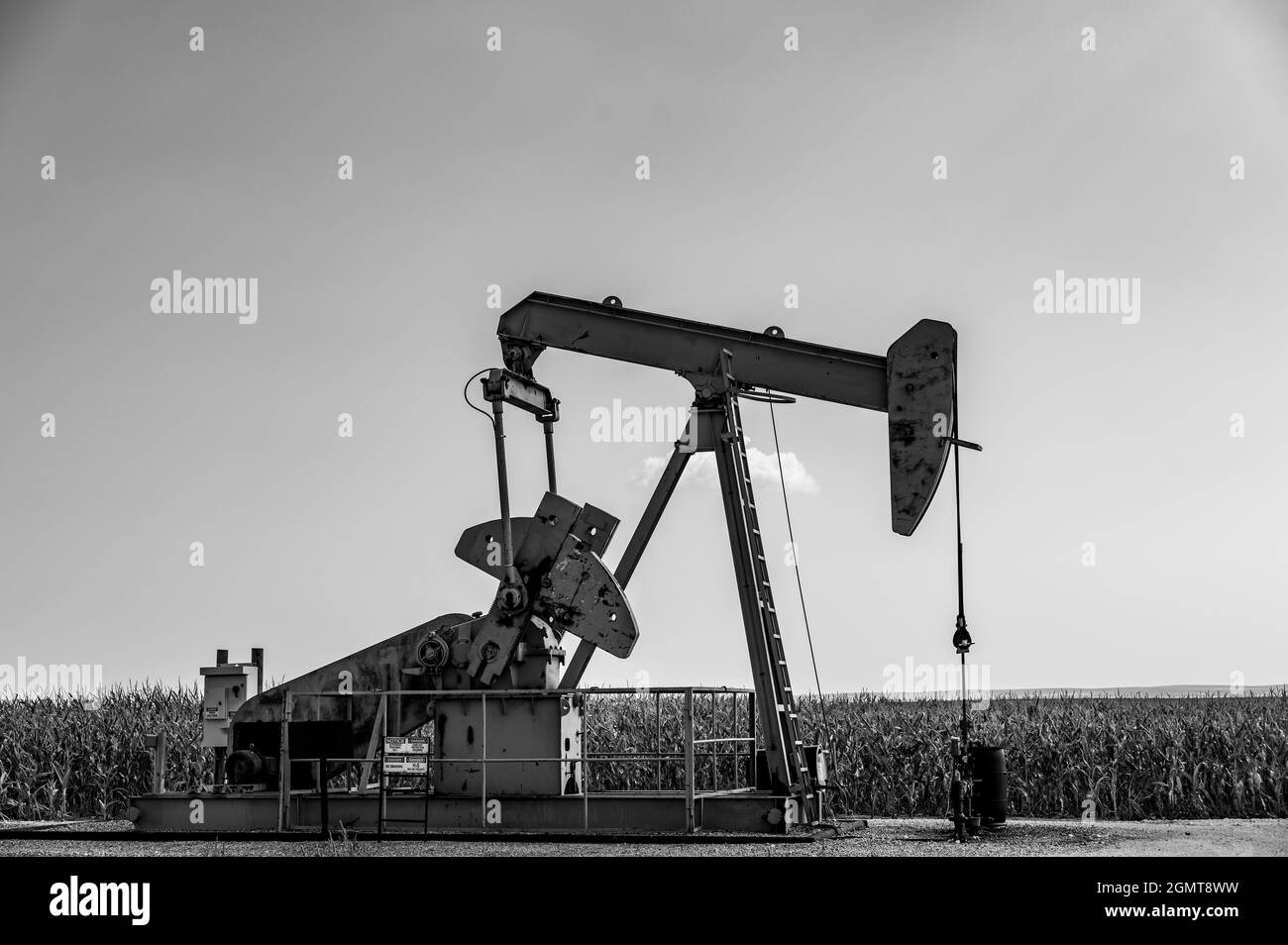 Oil well pump in Black and White Stock Photos & Images - Alamy