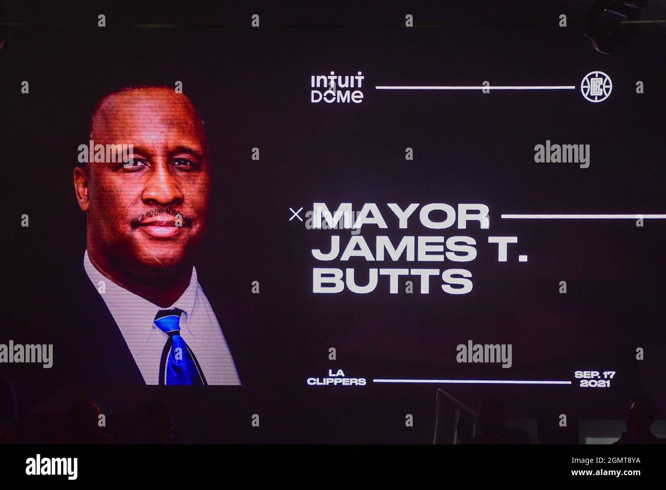 Mayor of Inglewood James T. Butts speaks during a groundbreaking ...
