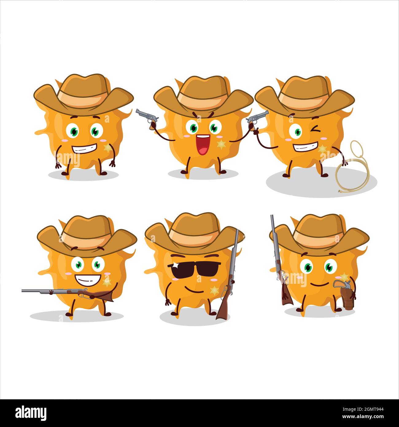 Cool cowboy virus germ cartoon character with a cute hat. Vector ...