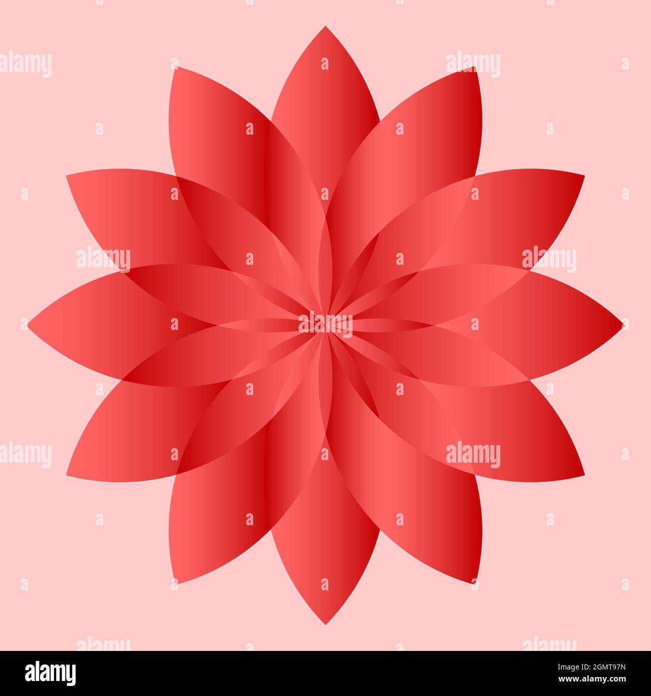 Illustration of a red lotus flower pattern isolated on a pink ...