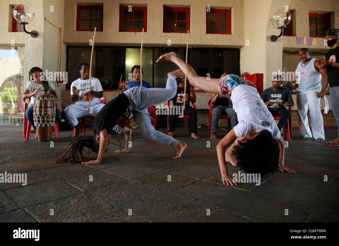 salvador, bahia, brazil - september 19, 2021: capoeristas are seen in a ...