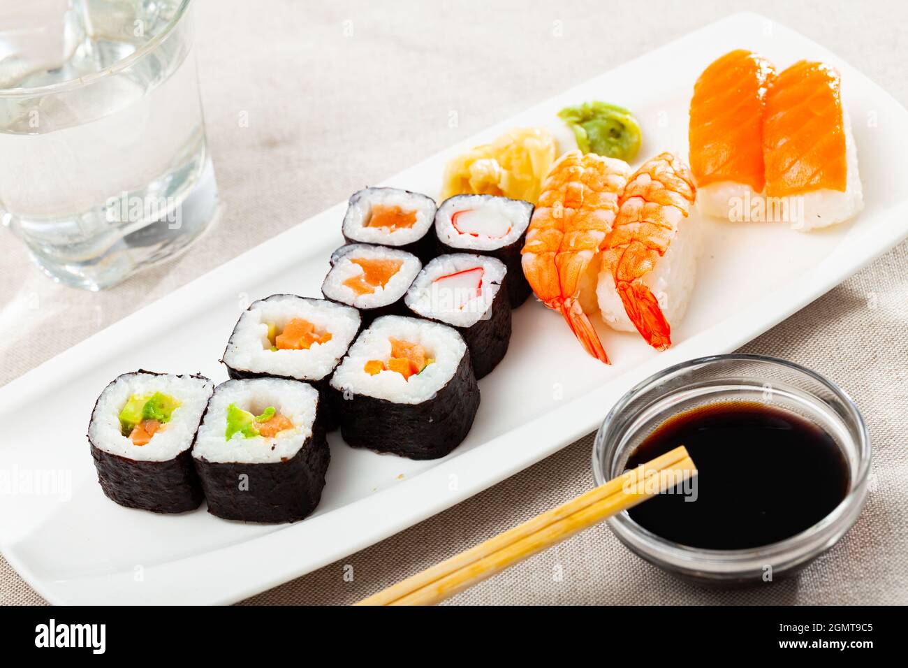 Assorted sushi maki and nigiri Stock Photo - Alamy