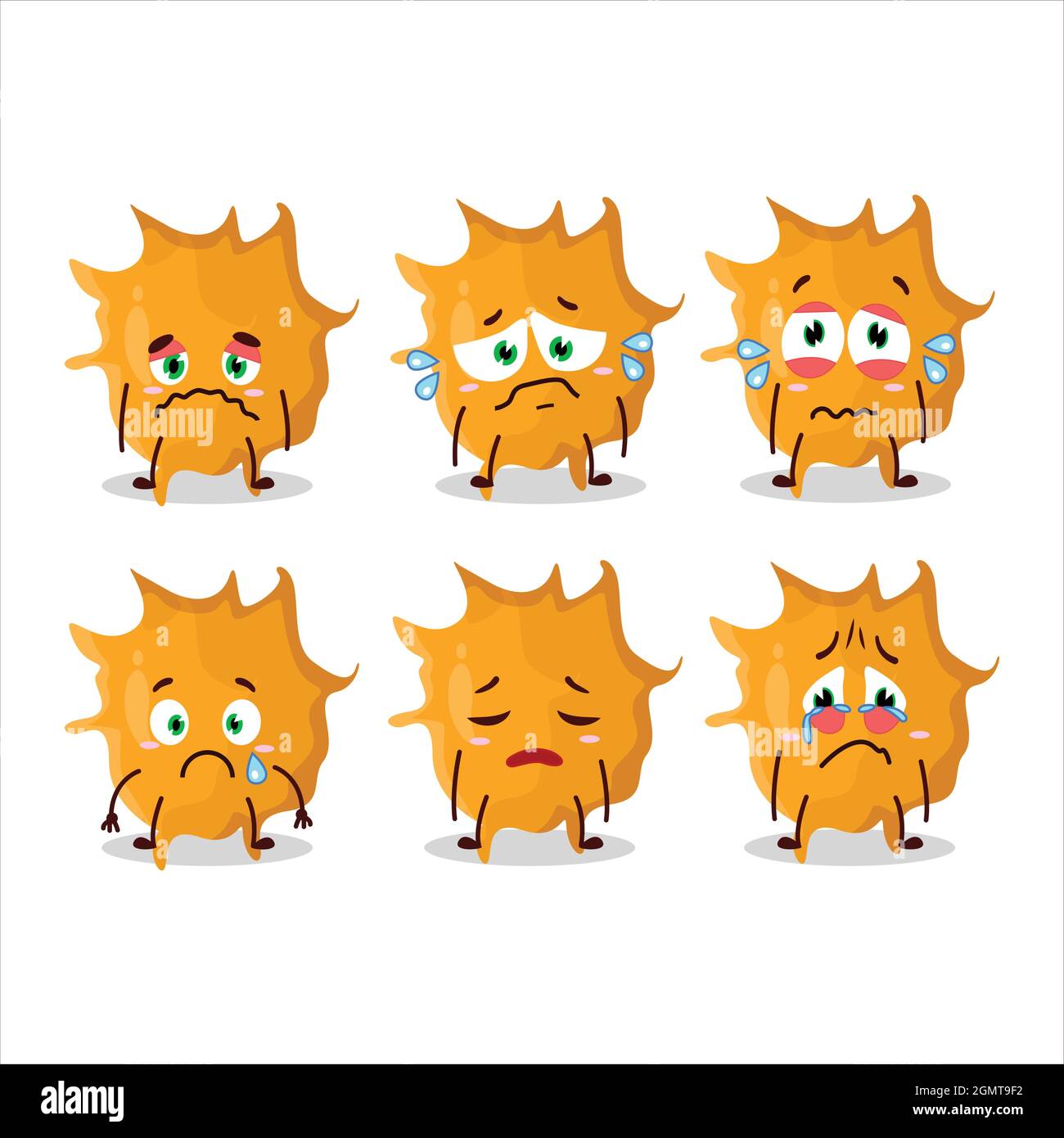 Virus germ cartoon character with sad expression. Vector illustration ...