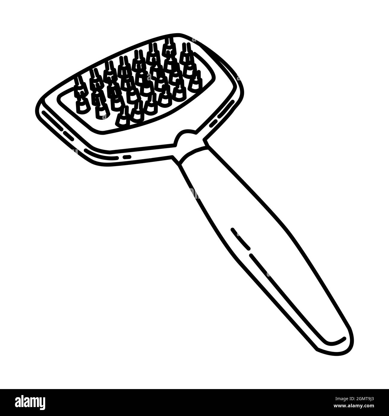 Slicker Brush for Pet Grooming Tools Hand Drawn Icon Set Vector Stock ...