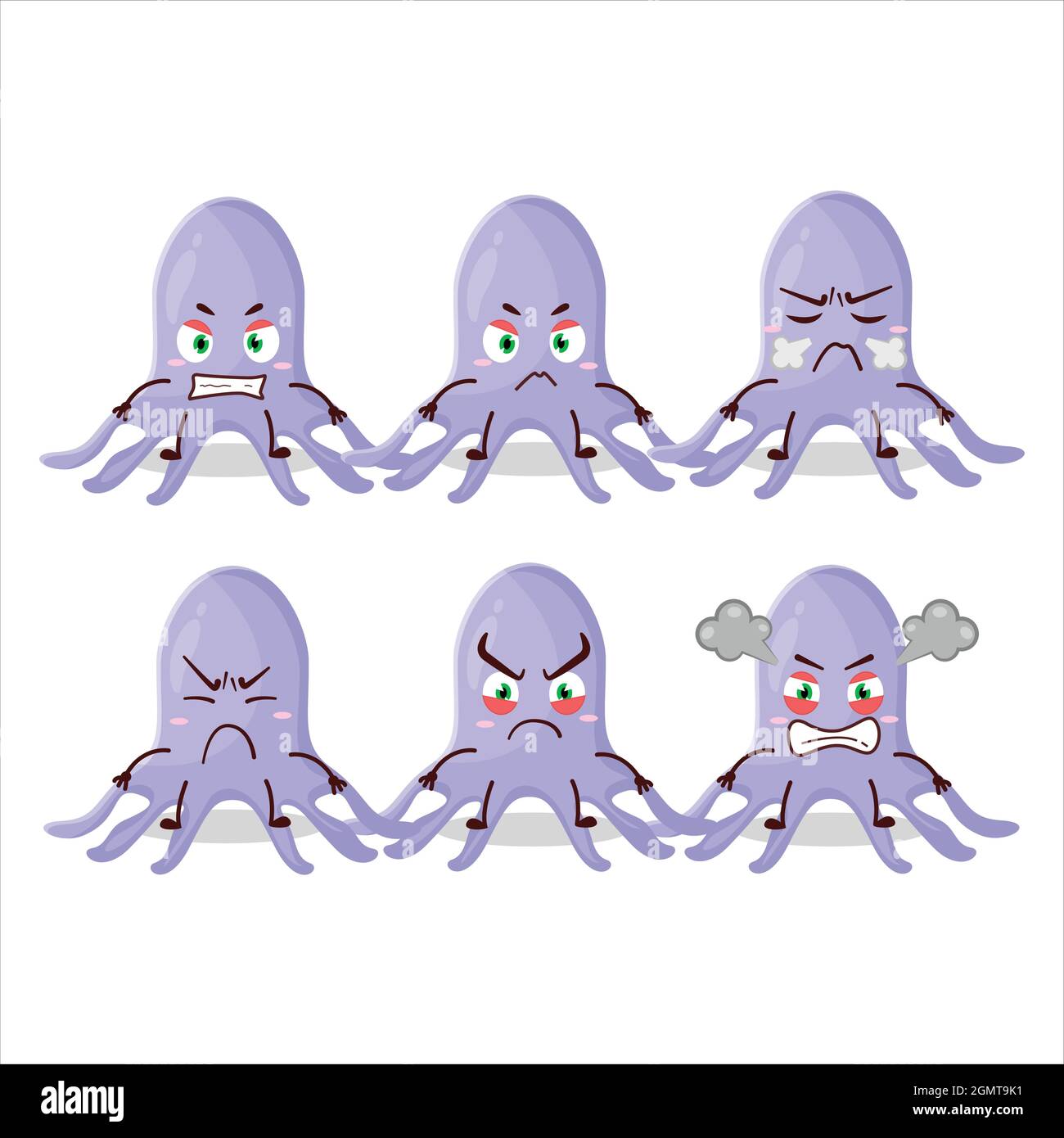 Virus kidney failure cartoon character with various angry expressions ...