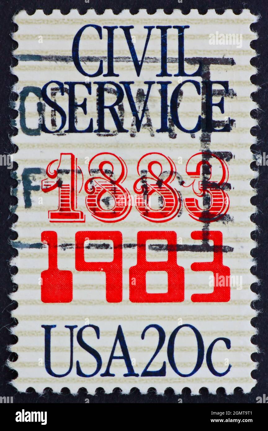USA - CIRCA 1983: a stamp printed in the USA shows Civil Service ...