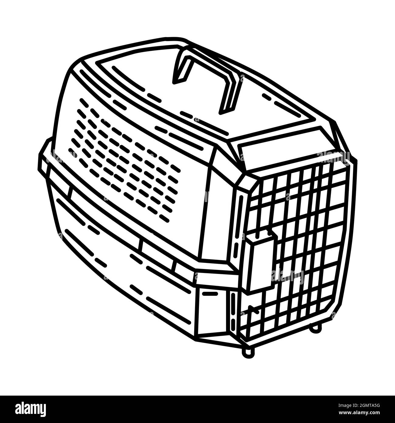 Pet Carrier for Pet Accessories Device Hand Drawn Icon Set Vector Stock ...