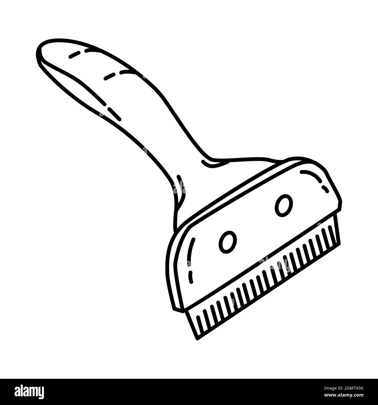 Hair Shedding Trimmer Comb for Pet Accessories Device Hand Drawn Icon ...