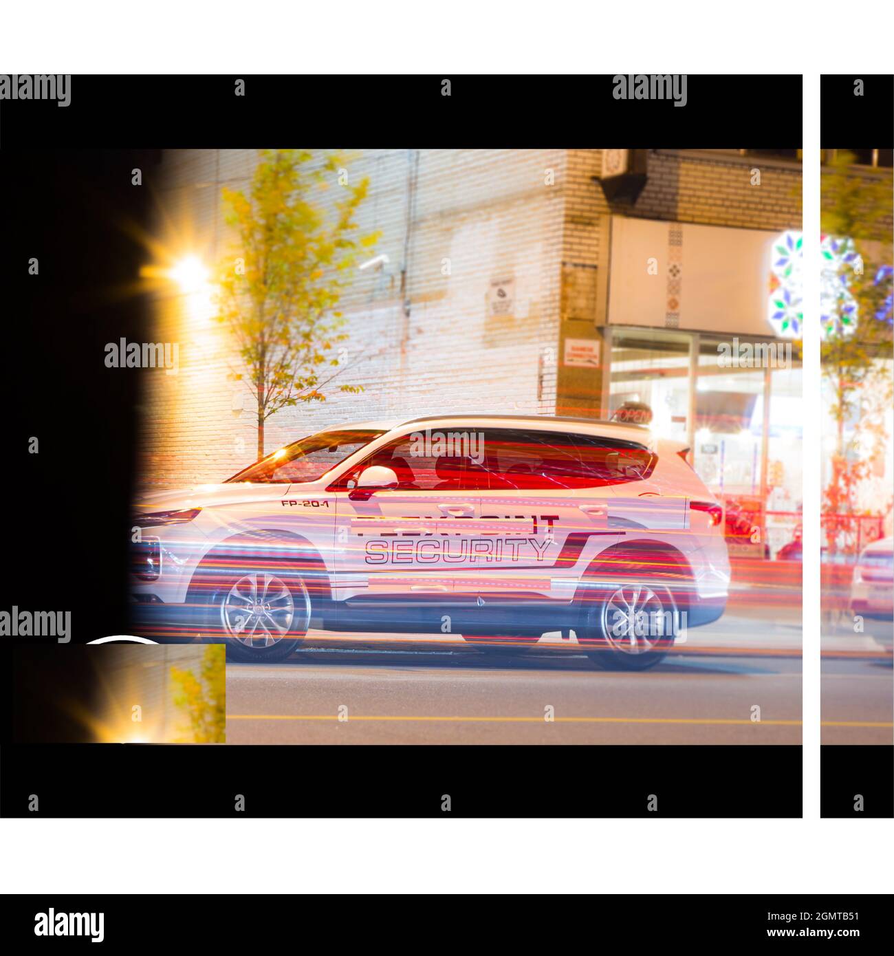 Security vehicle patrolling the city at night in Canada Stock Photo - Alamy