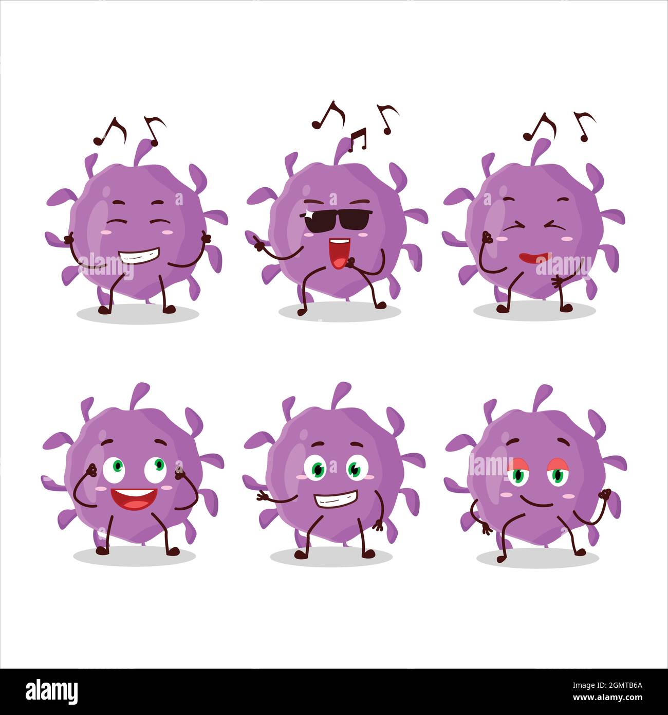 An image of virus particle dancer cartoon character enjoying the music ...