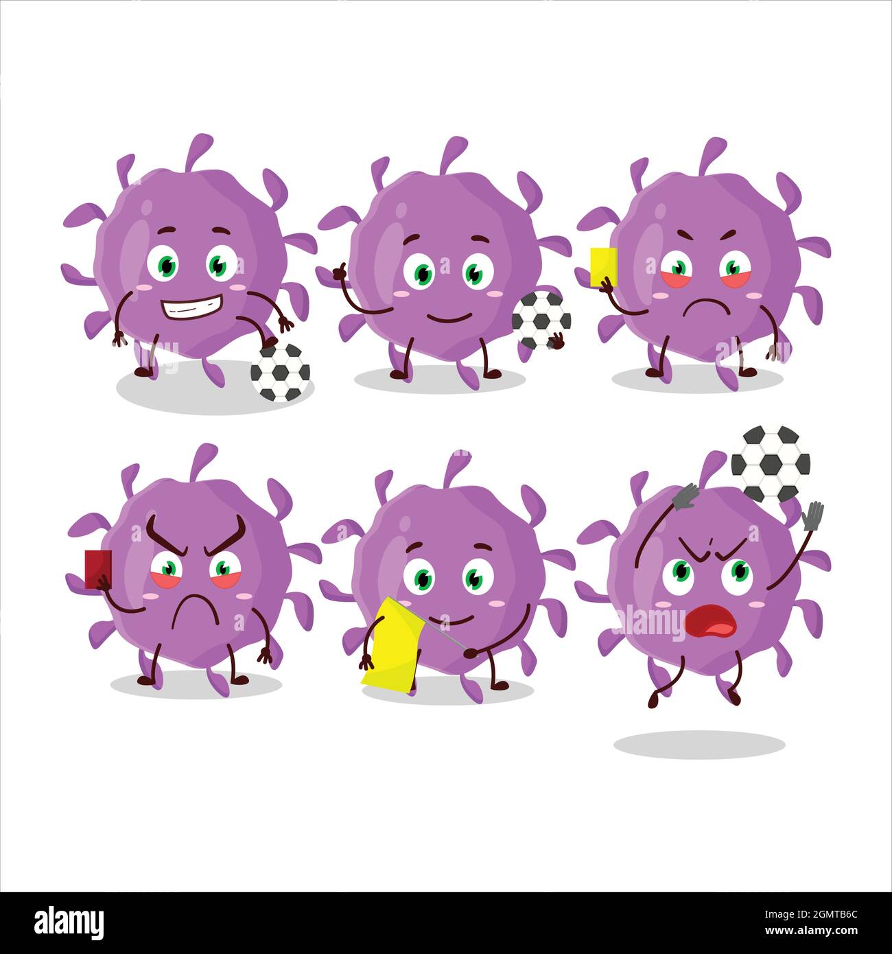 Virus particle cartoon character working as a Football referee. Vector ...