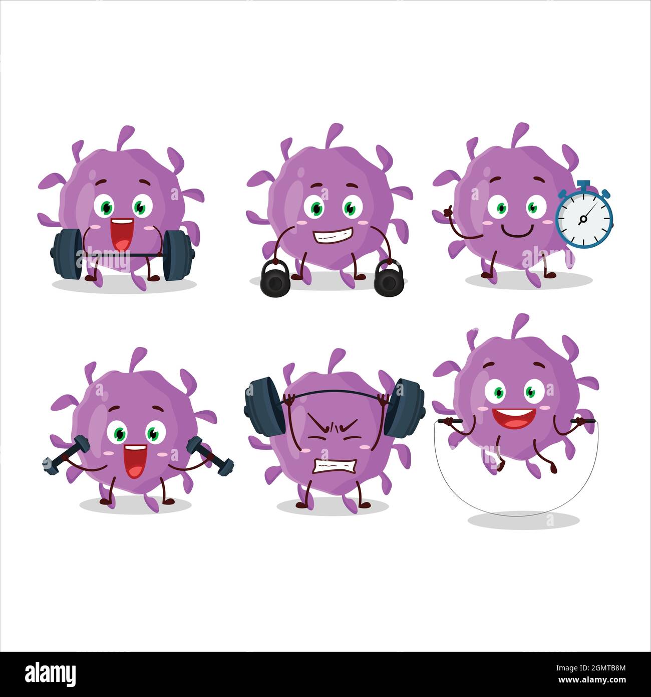 A healthy virus particle cartoon style trying some tools on Fitness ...