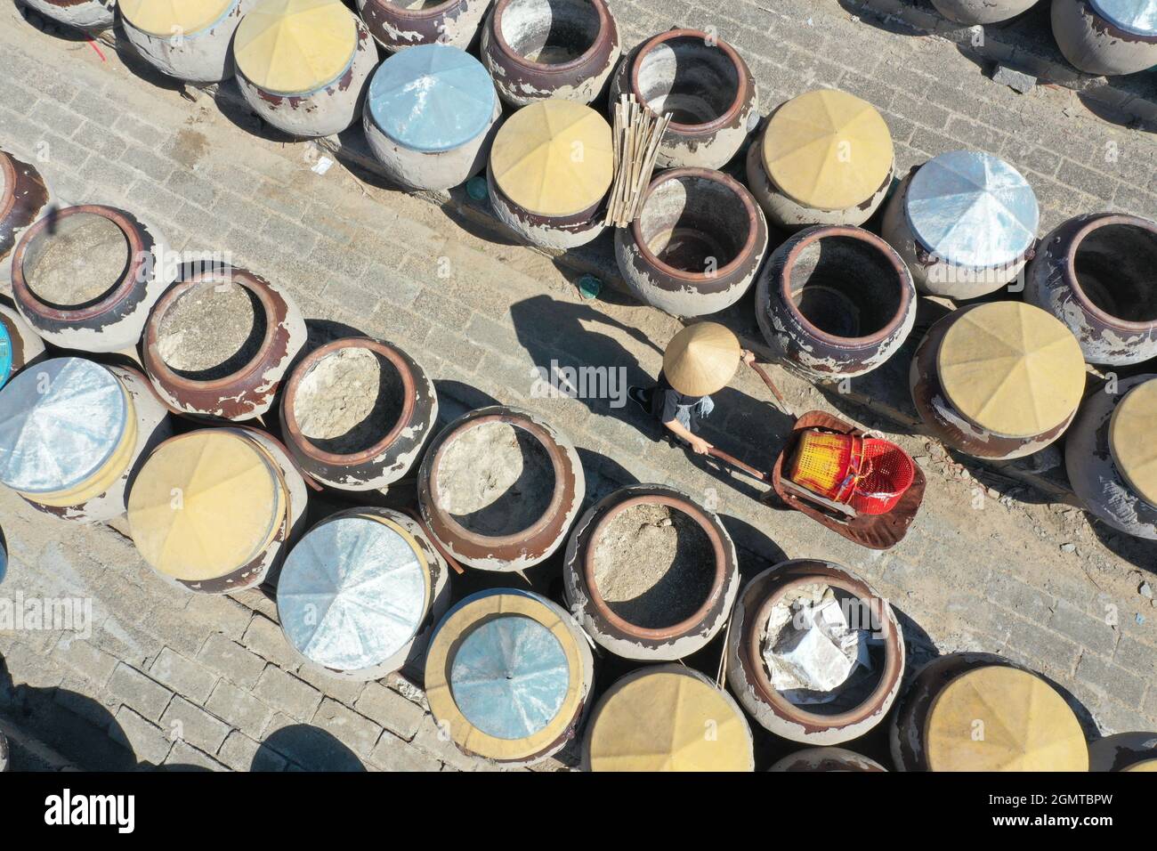 Fish sauce container in Binh Thuan province southern Vietnam Stock ...