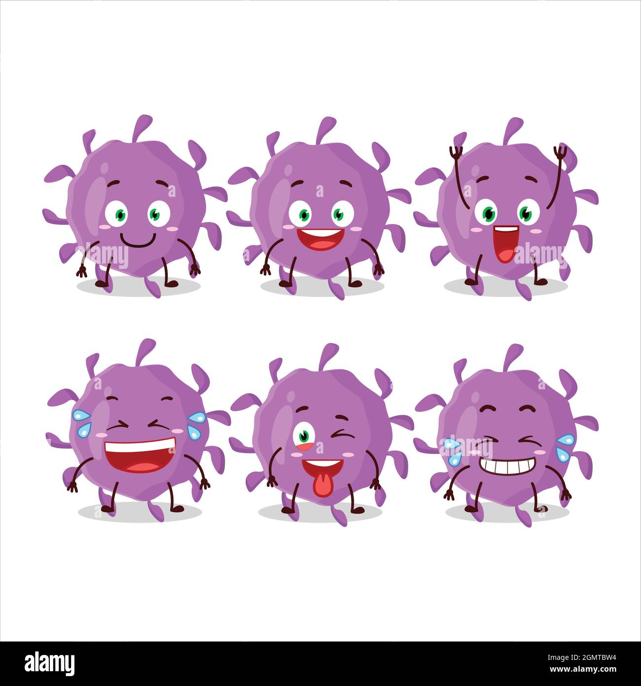 Cartoon character of virus particle with smile expression. Vector ...