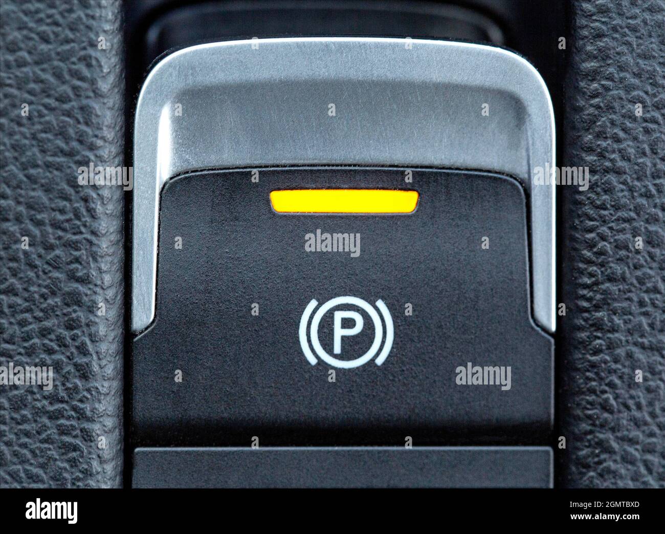 Car button for electronic handbrake. Parking brake, macro Stock Photo ...