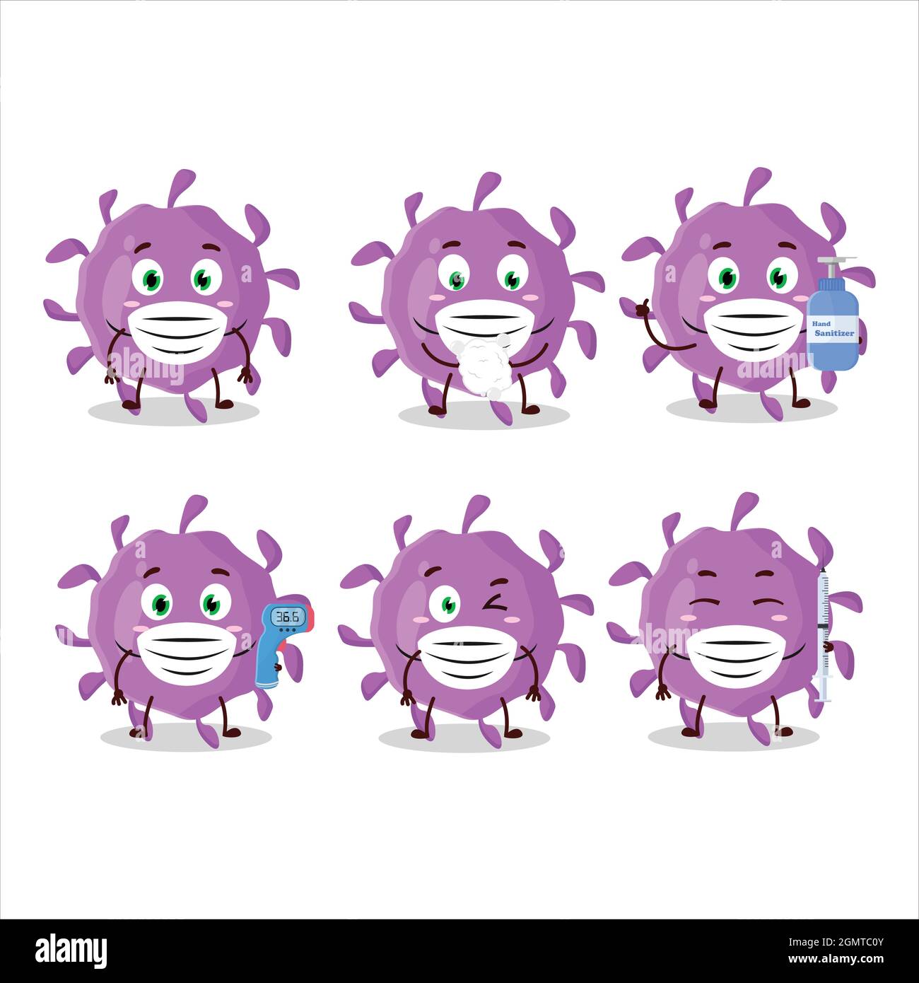 A picture of virus particle cartoon design style keep staying healthy ...