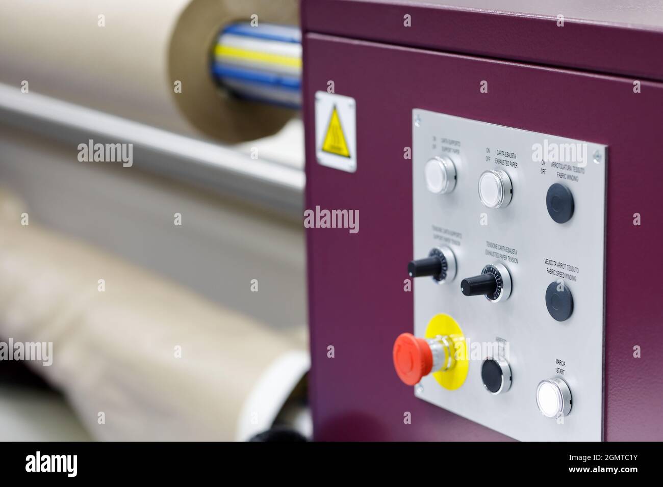 Control panel of the roll to roll calender machine for transfer ...