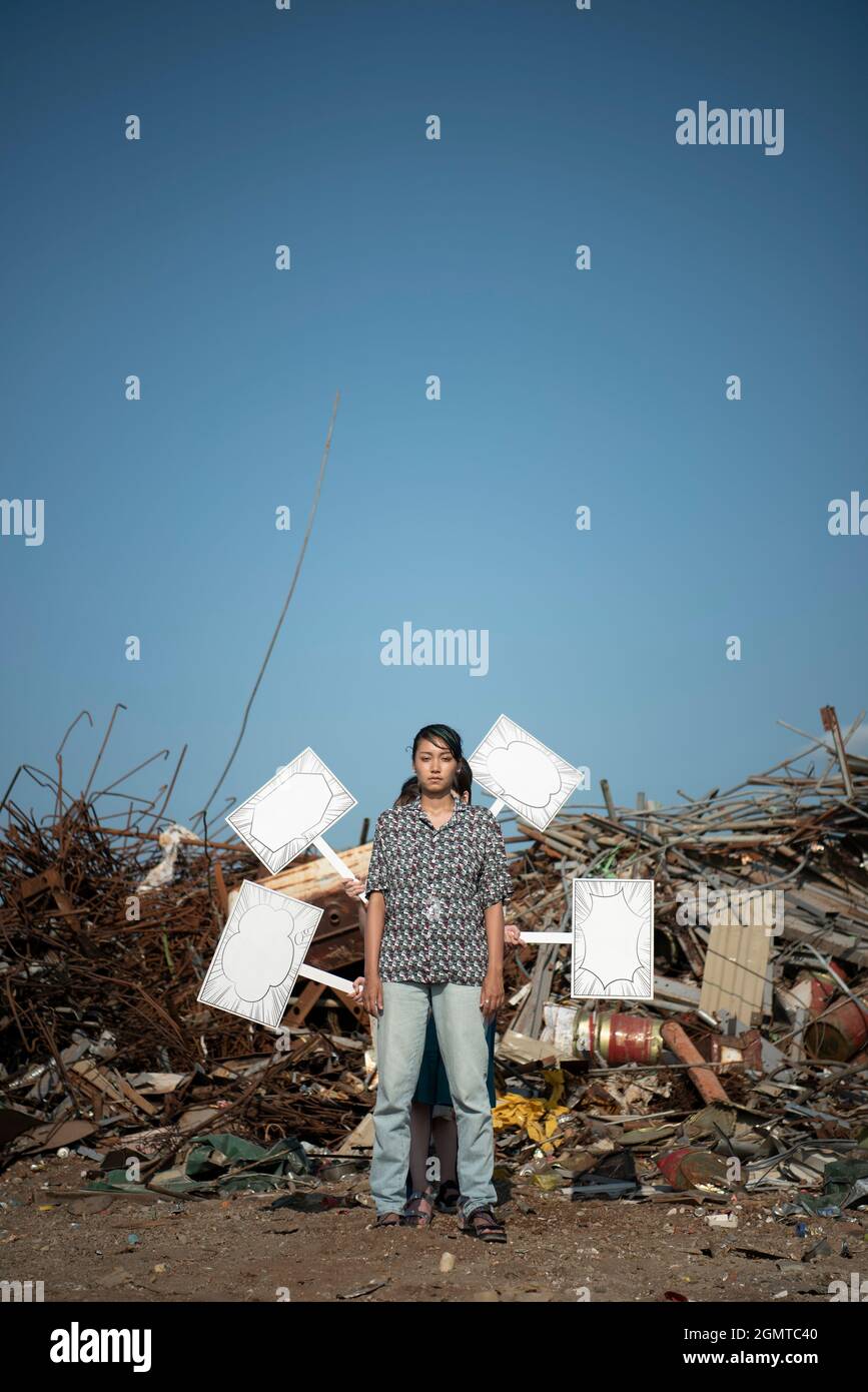 Generation Z with Environmental Pollution Stock Photo - Alamy