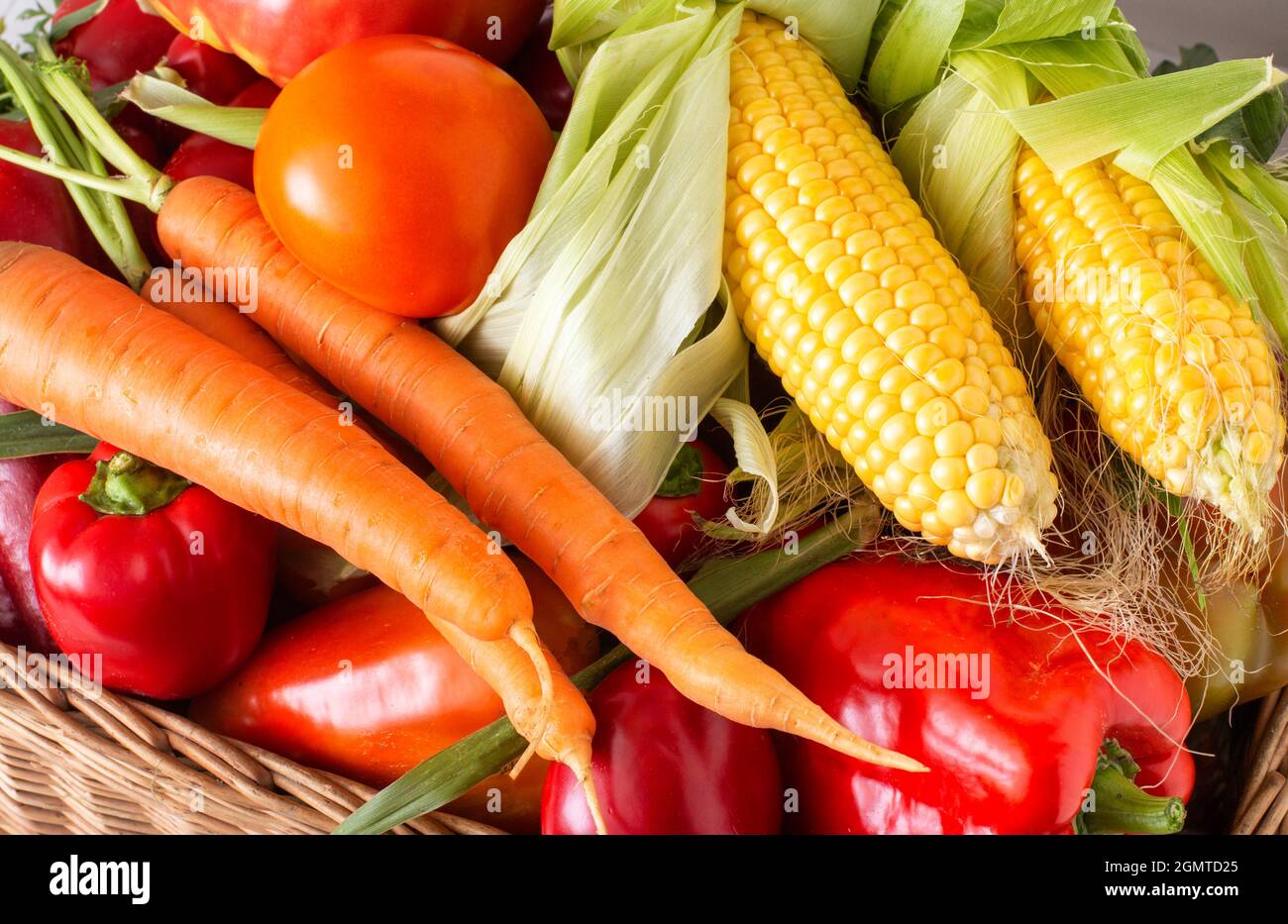 Summer food made from fresh vegetables sold in the store, background ...