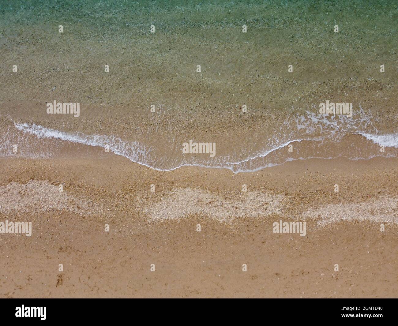 Beautiful remote beach with crystal clear azure water, aerial view ...
