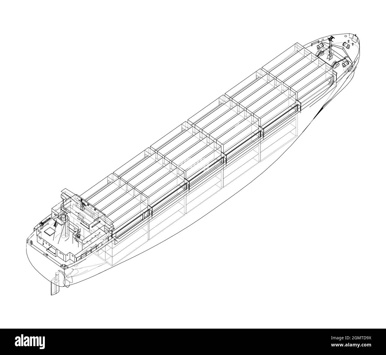 Cargo ship with containers. Vector Stock Vector Image & Art - Alamy