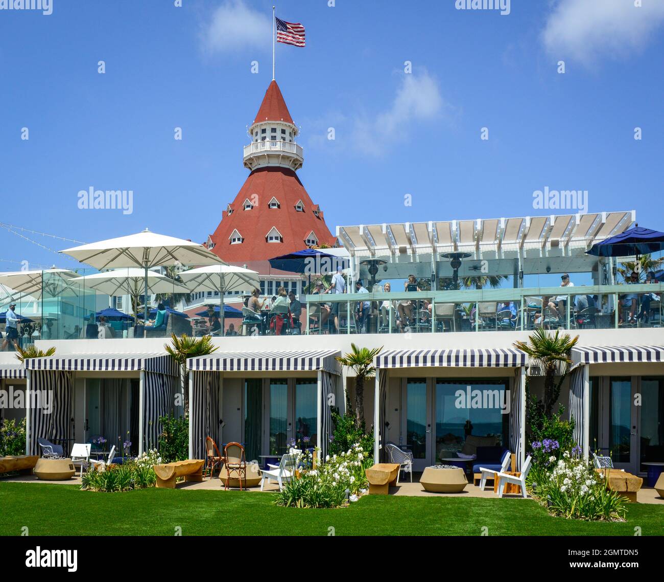 Contemporary cabana design elements added to the famous Victorian ...