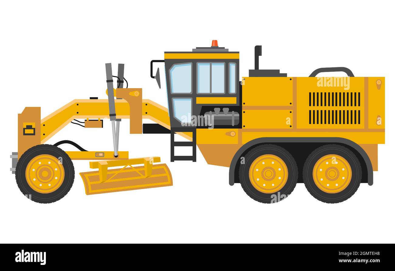 Grader. Heavy equipment and machinery, detailed vector illustration ...