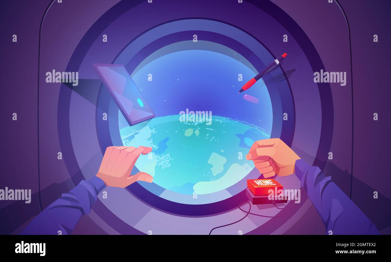 Spacecraft Interior View Window Space Stock Vector Images - Alamy