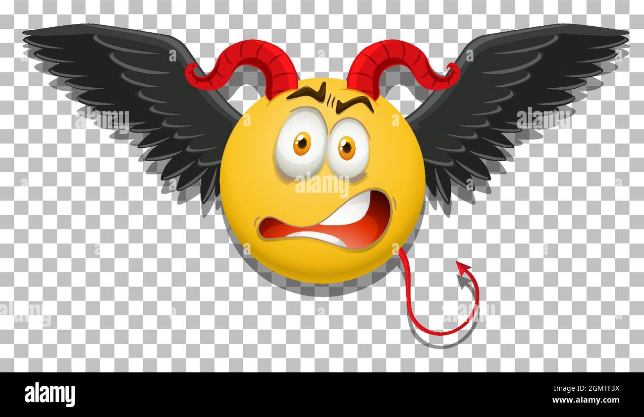 Devil emoticon with facial expression illustration Stock Vector Image ...