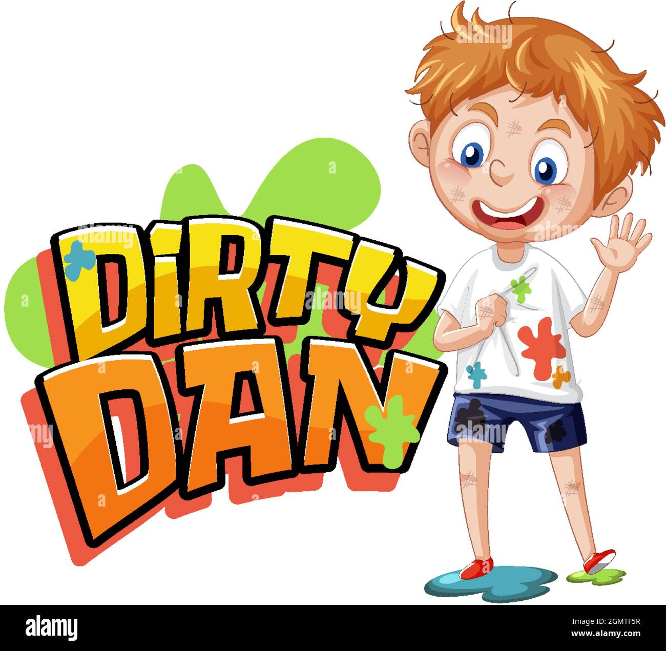 Dirty Dan logo text design with dirty boy illustration Stock Vector ...