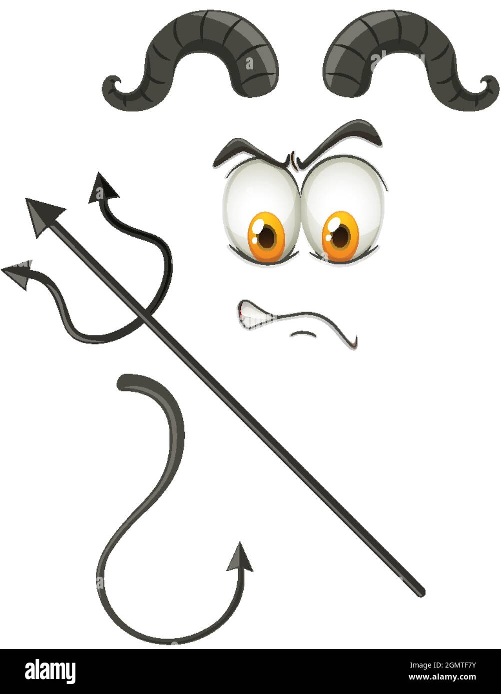 Evil face with devil element illustration Stock Vector Image & Art - Alamy