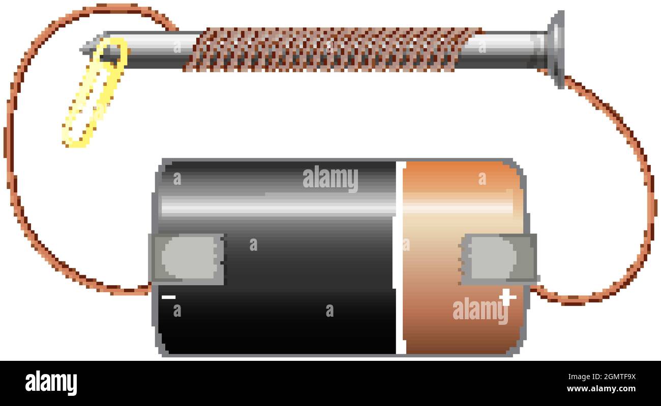Circuit diagram with battery and screw illustration Stock Vector Image ...