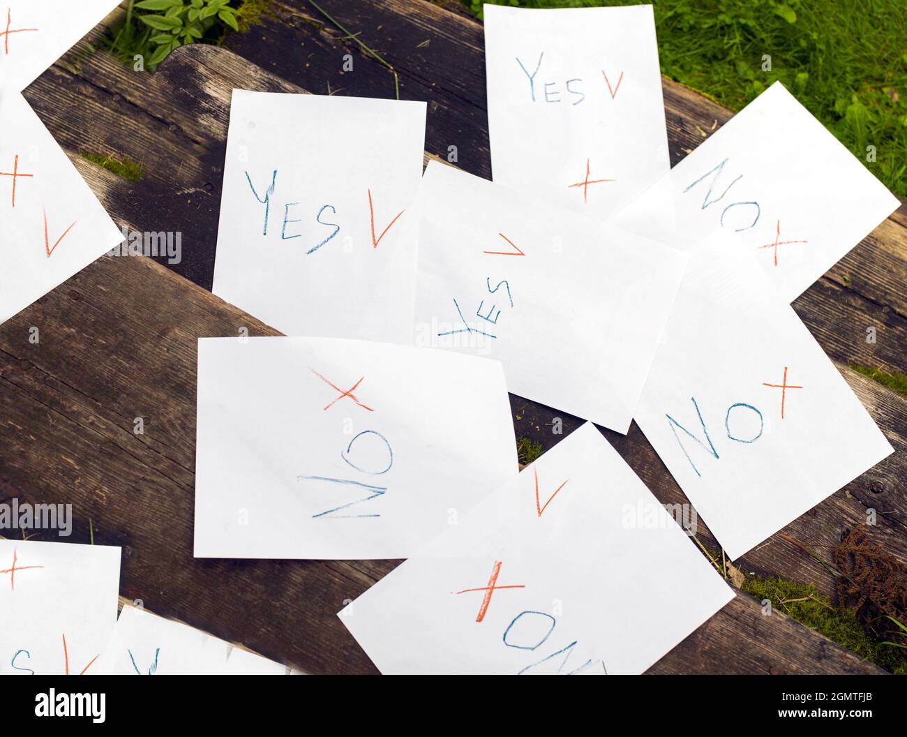 A heap of spoiled and rejected ballots abandoned outdoor Stock Photo ...