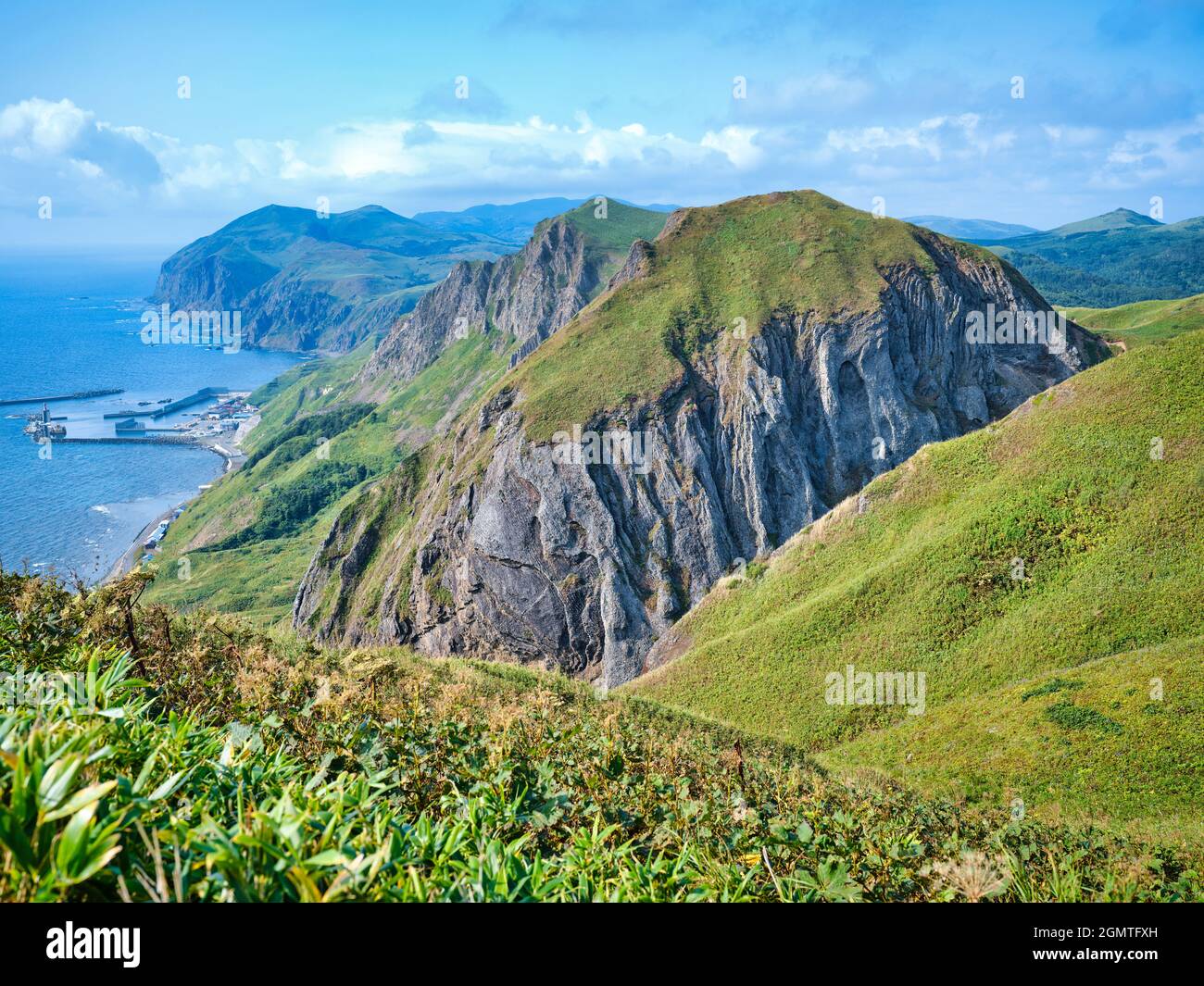 Landscape near Momo-iwa (Peach Rock) in Rebun Island, Hokkaido, Japan ...