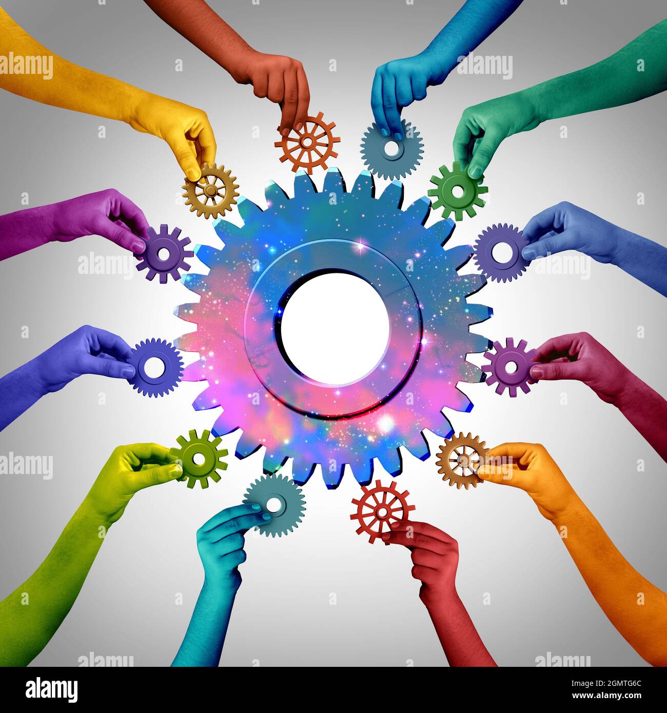 Business diversity team and teamwork unity connecting as an industry ...