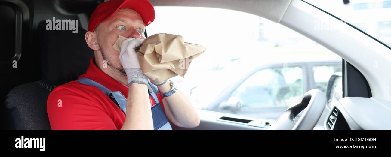 Man had panic attack while driving car Stock Photo - Alamy